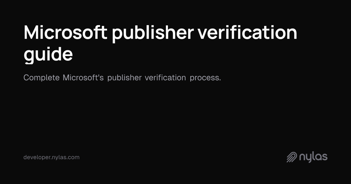 Microsoft publisher verification guide | Docs