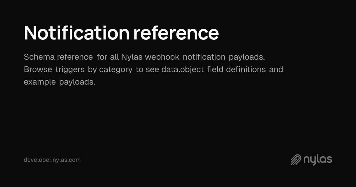 Notification reference | Docs