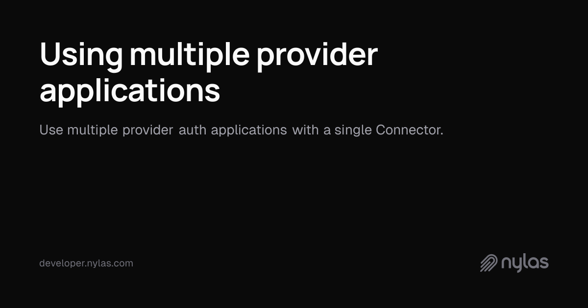 Using multiple provider applications | Docs