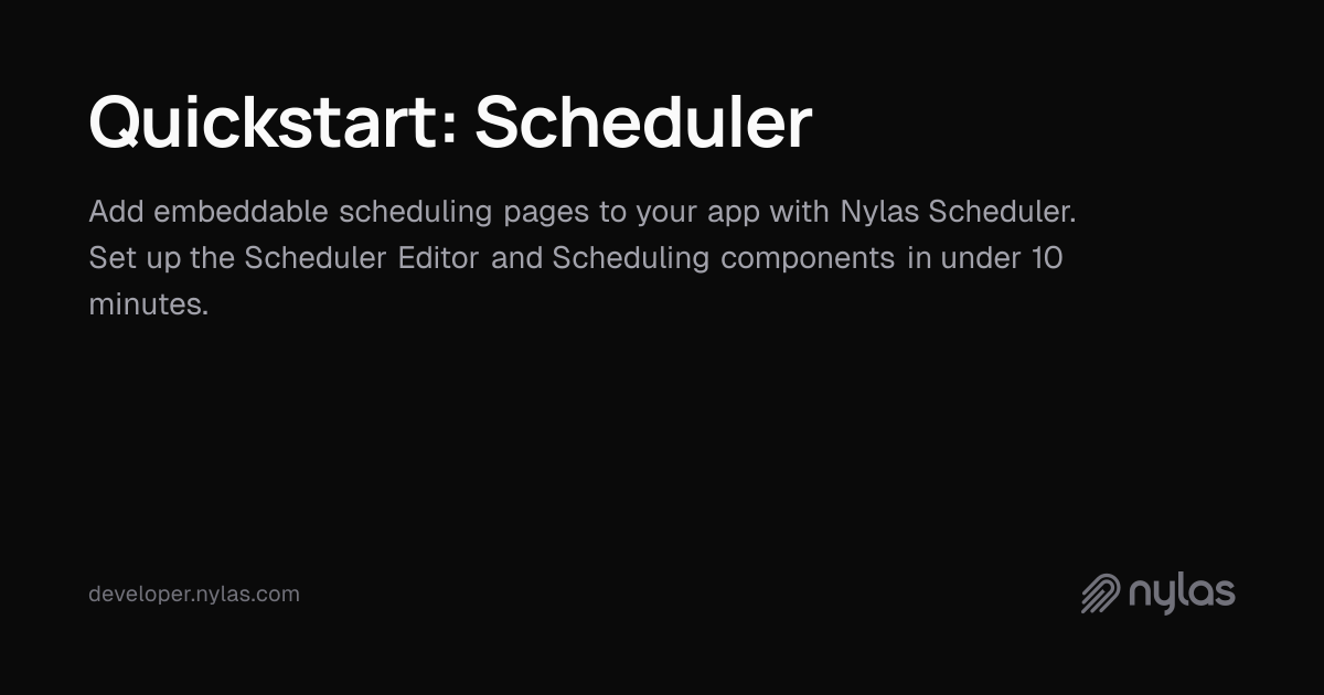Quickstart: Scheduler | Docs